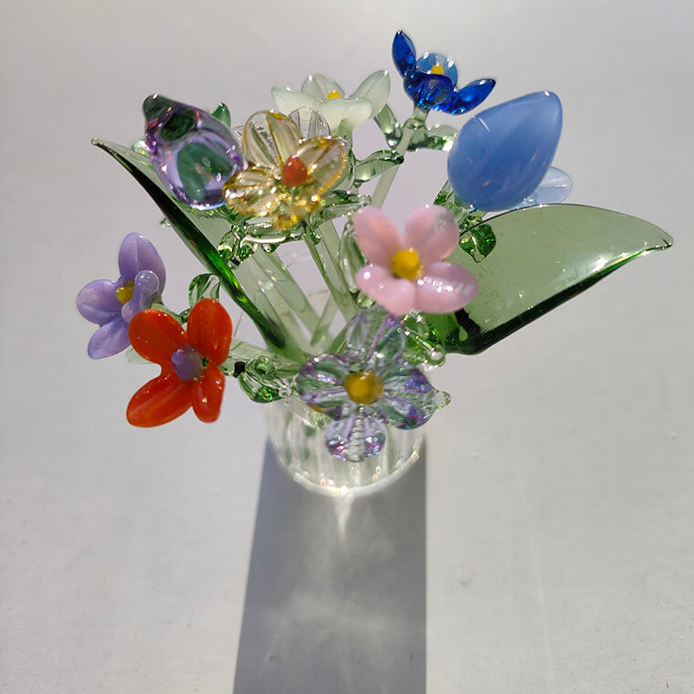 <Ручная работа стеклянный цветочный букет украшение> Настольная декорация, цветы