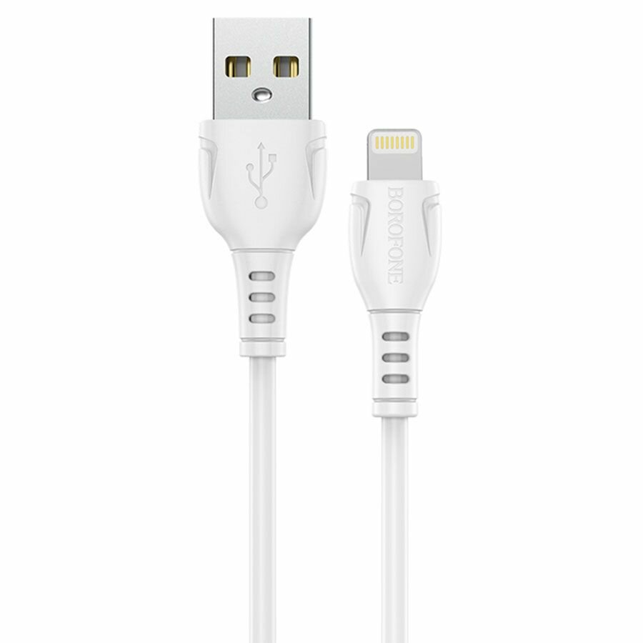 Кабель для зарядки Borofone BX51 USB-A Lightning, 1 м, белый, 2,4 A