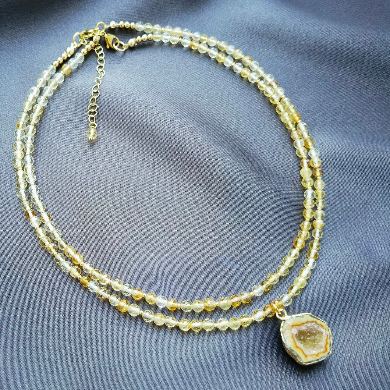 Колье, цитрин