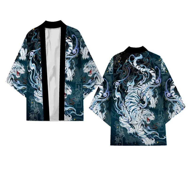 Черный кимоно кардиган из полиэстера Темно-синий, 5XL, kimono 2