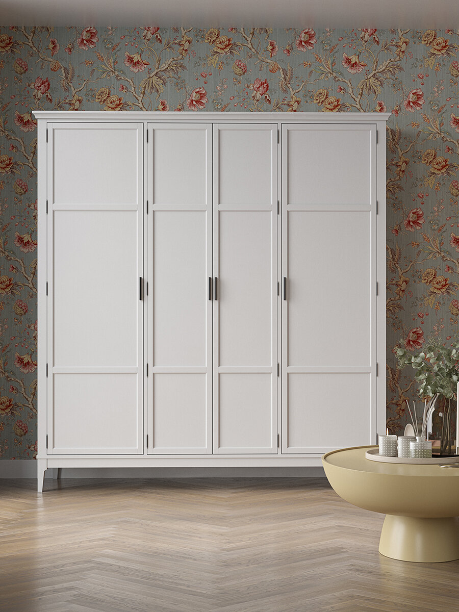 Шкаф для одежды Минский Мебельный Центр "Квадро-С" 40, из массива сосны, белый лак