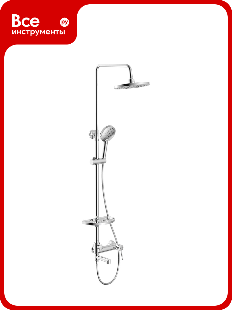 Смеситель Lemark Minima LM3862C для ванны и душа с хромированным покрытием, 3 режима лейки, длина шланга 1500 мм, одноры