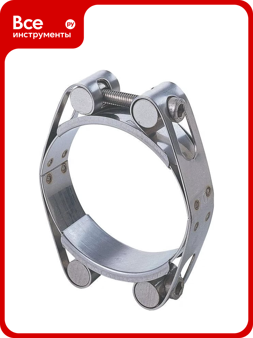 Двухболтовый силовой хомут TITAN LOCK 60-70 мм, нерж. сталь TL60-70DRCSS, двух полуколец