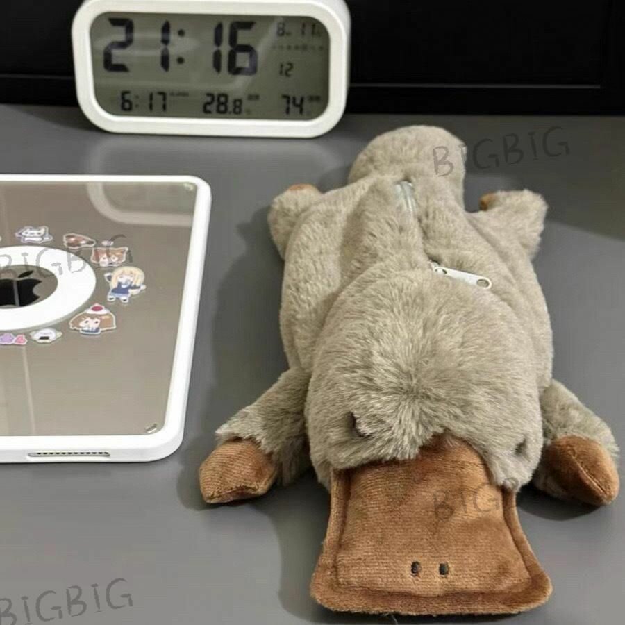 Плюшевый пенал-утконос для канцелярии (милый дизайн с животными)