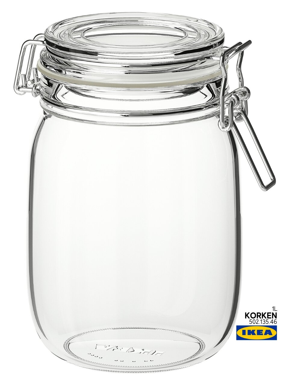 Банка IKEA KROSAMOS с крышкой 1,0 L. Стекло. Герметичная крышка.