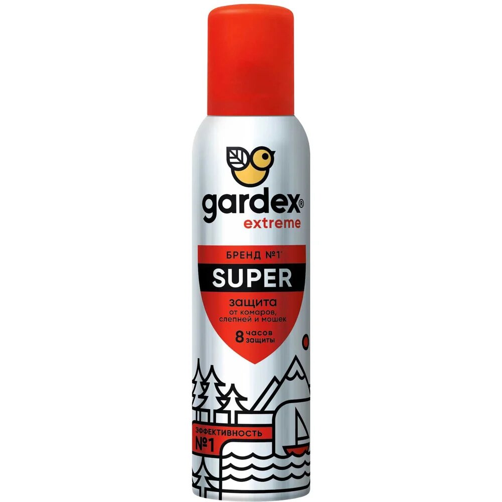 Аэрозоль от комаров и других насекомых Gardex Extreme Super 150 мл 0140/1 репеллент для наружного применения