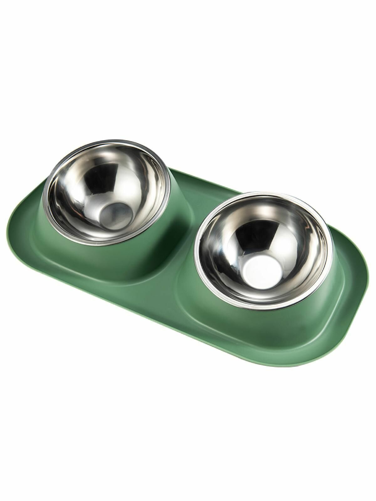 Кормушка для животных, Миска для домашних животных из нержавеющей стали-зеленая