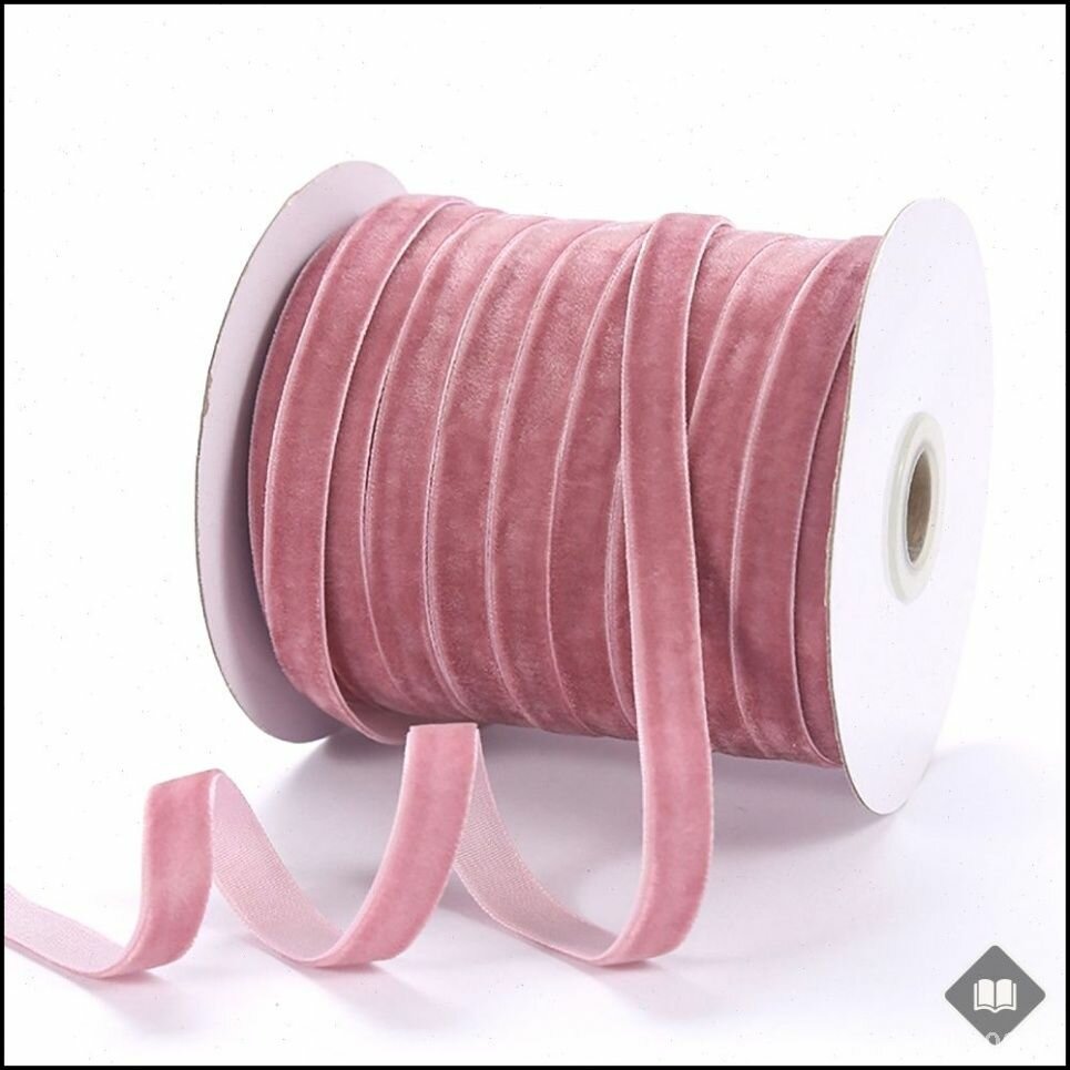 Эксклюзивная бархатная тесьма для оформления, отрез 45.7 метра при ширине 1 см