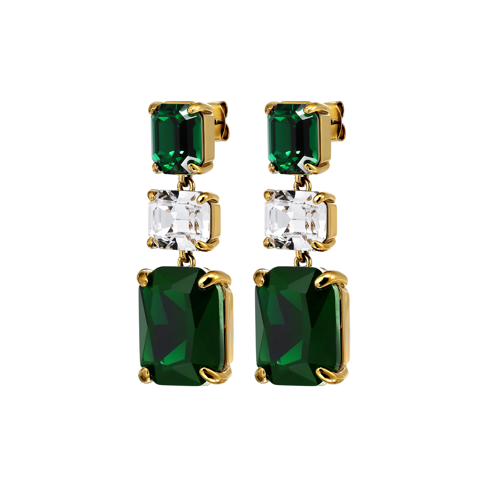 Серьги пусеты, кристалл