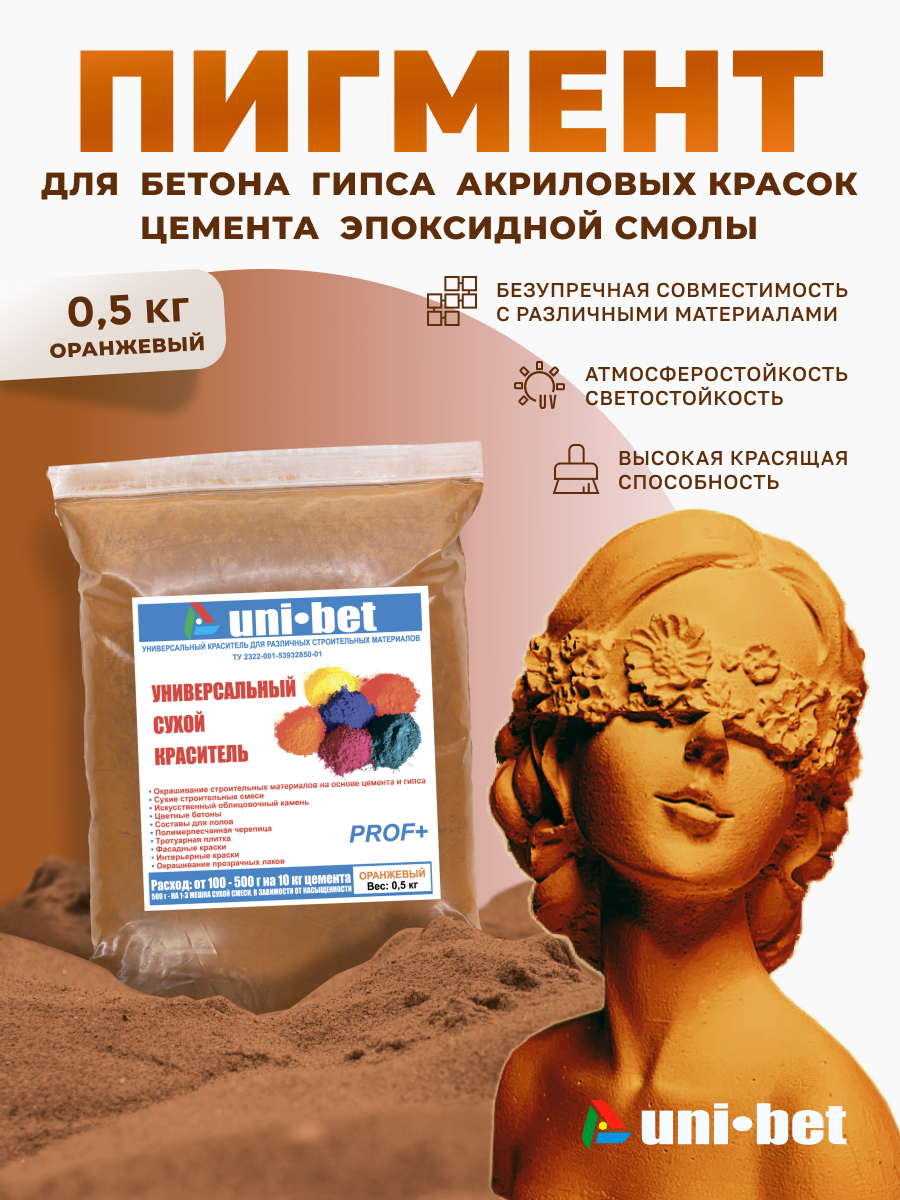 Пигмент для бетона/ Пигмент для гипса/ Универсальный краситель/ Краситель для гипса/ Сухой краситель для бетона UNI-BET