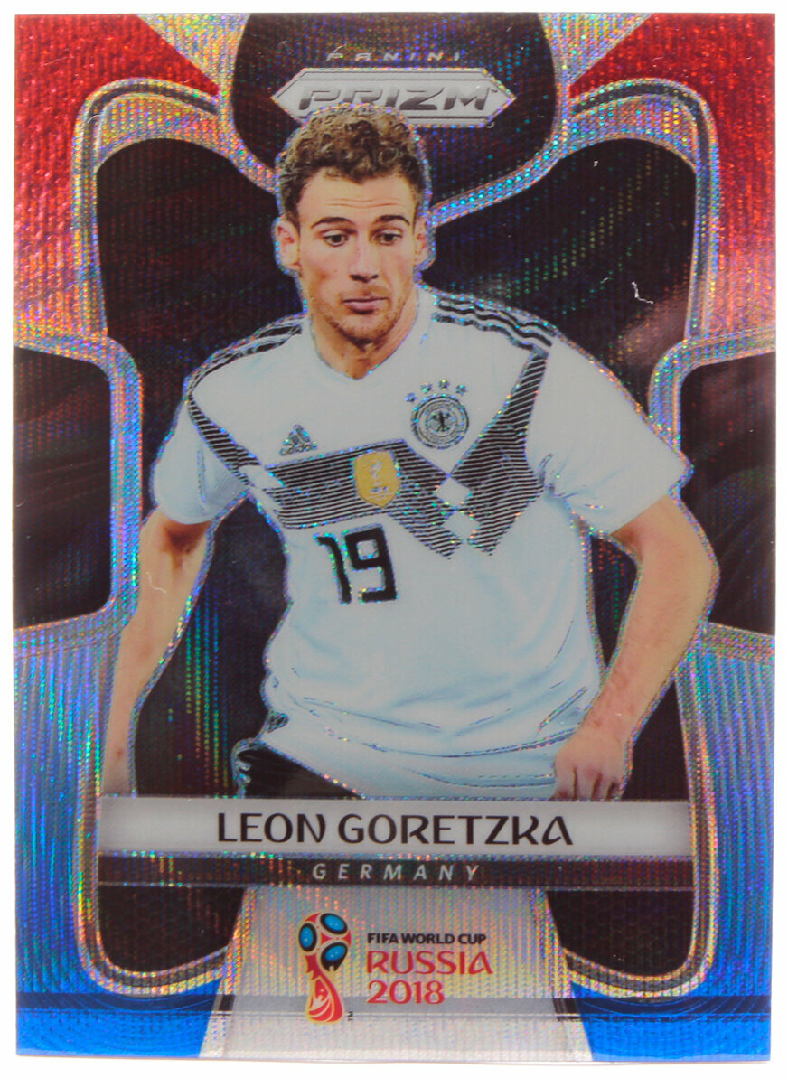 Коллекционная карточка Panini Prizm FIFA World Cup Russia 2018: #92 Leon Goretzka - Red Blue Wave