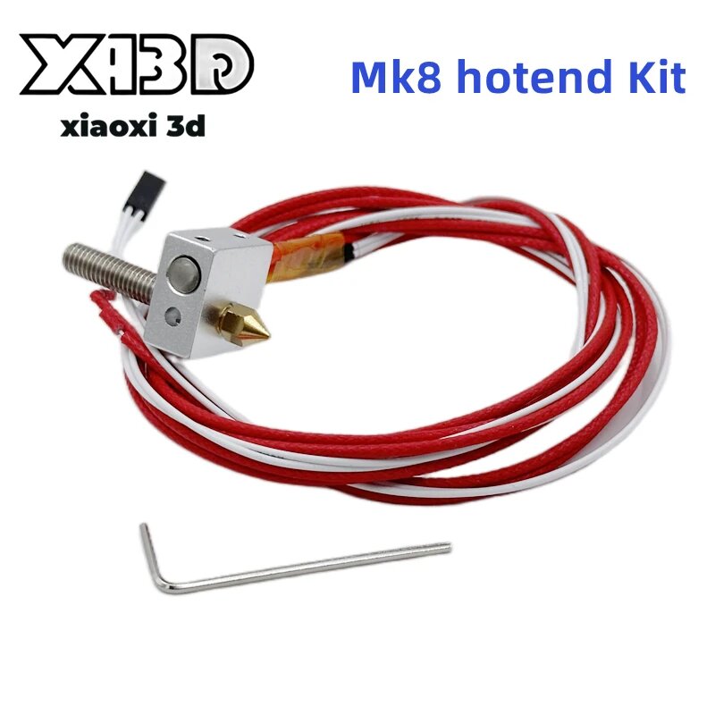 3D-принтер MK7 Mk8 Hotend 12 В 40 Вт в сборе, J-образная головка, сопло 0,4 мм, нить 1,75 мм для деталей 3D-принтера Anet A2 A8, универсальные