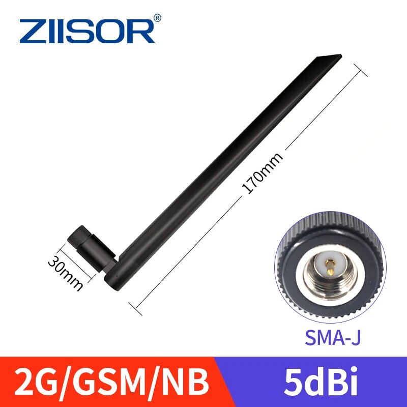 Антенна ZIISOR 5dBi 2G/GSM/NB SMA-J черная