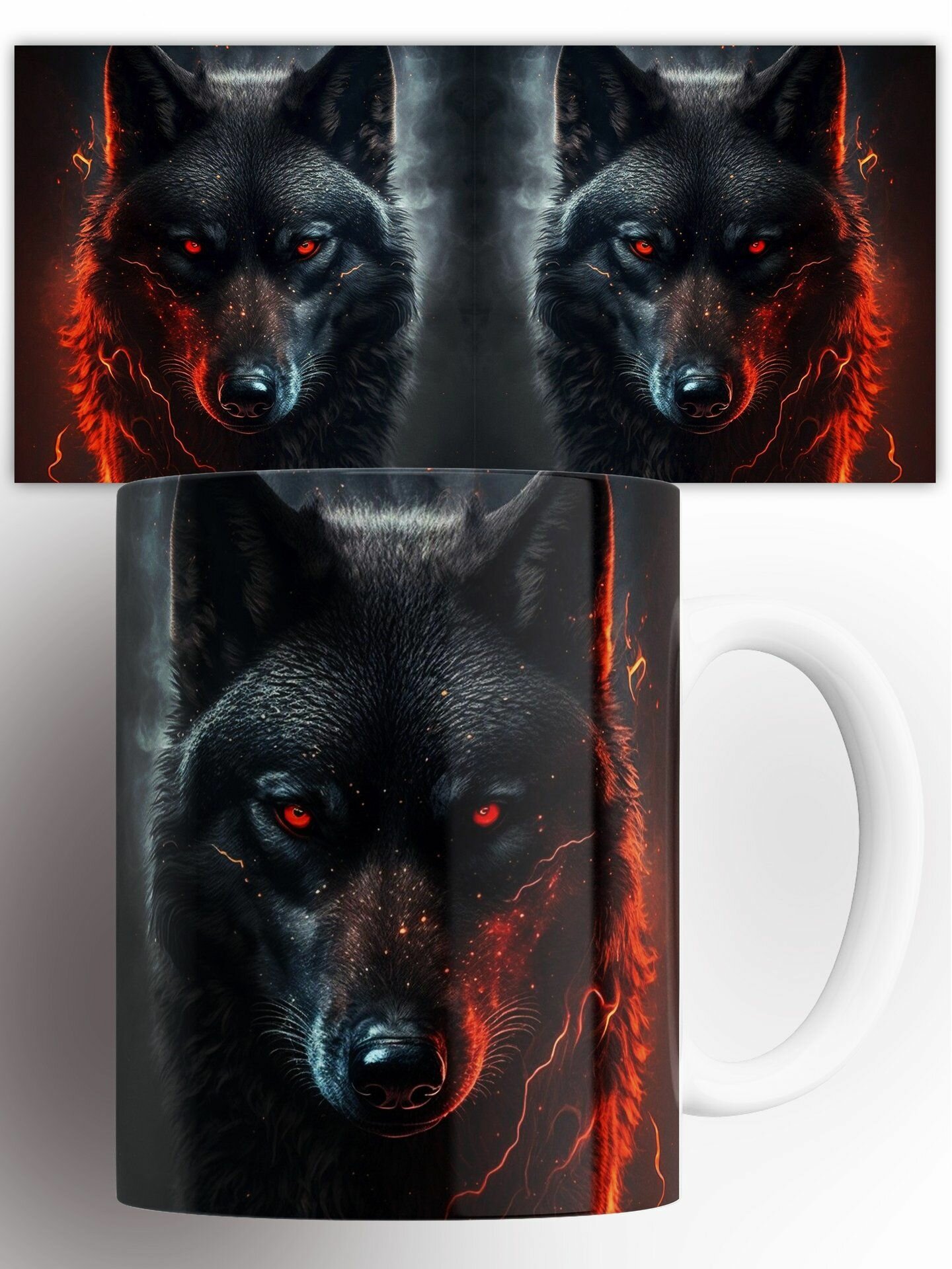 Кружка Волк красные глаза 330 мл