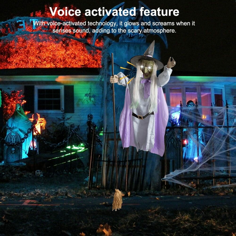 Ниматроника Halloween Animated Hovering Witch с ужасающими звуками и светом