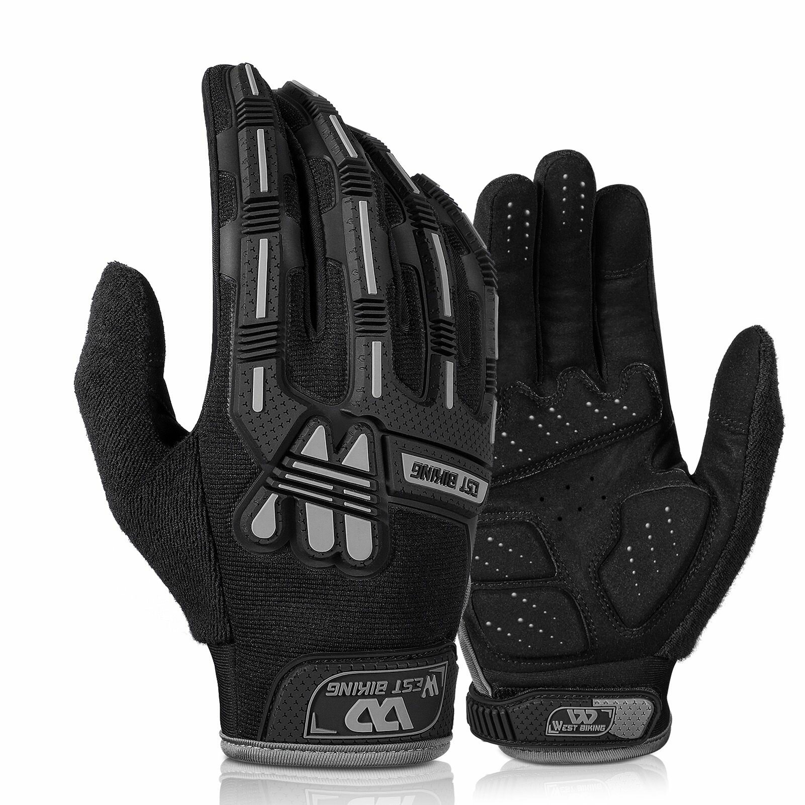 Перчатки для верховой езды WEST BIKING Нескользящие велосипедные перчатки с полными пальцами