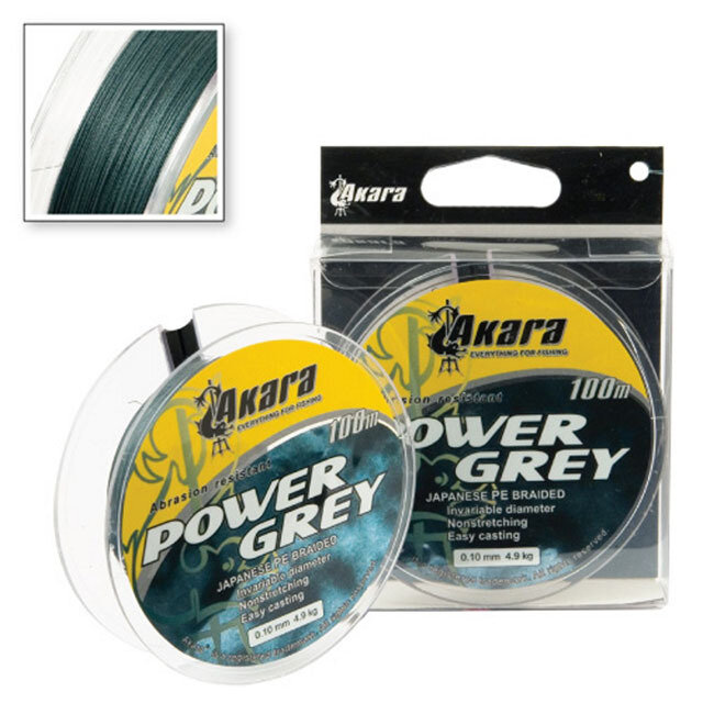 Леска плетеная (шнур) AKARA POWER GREY (APGY-100-010 (100 м 0,1мм) )
