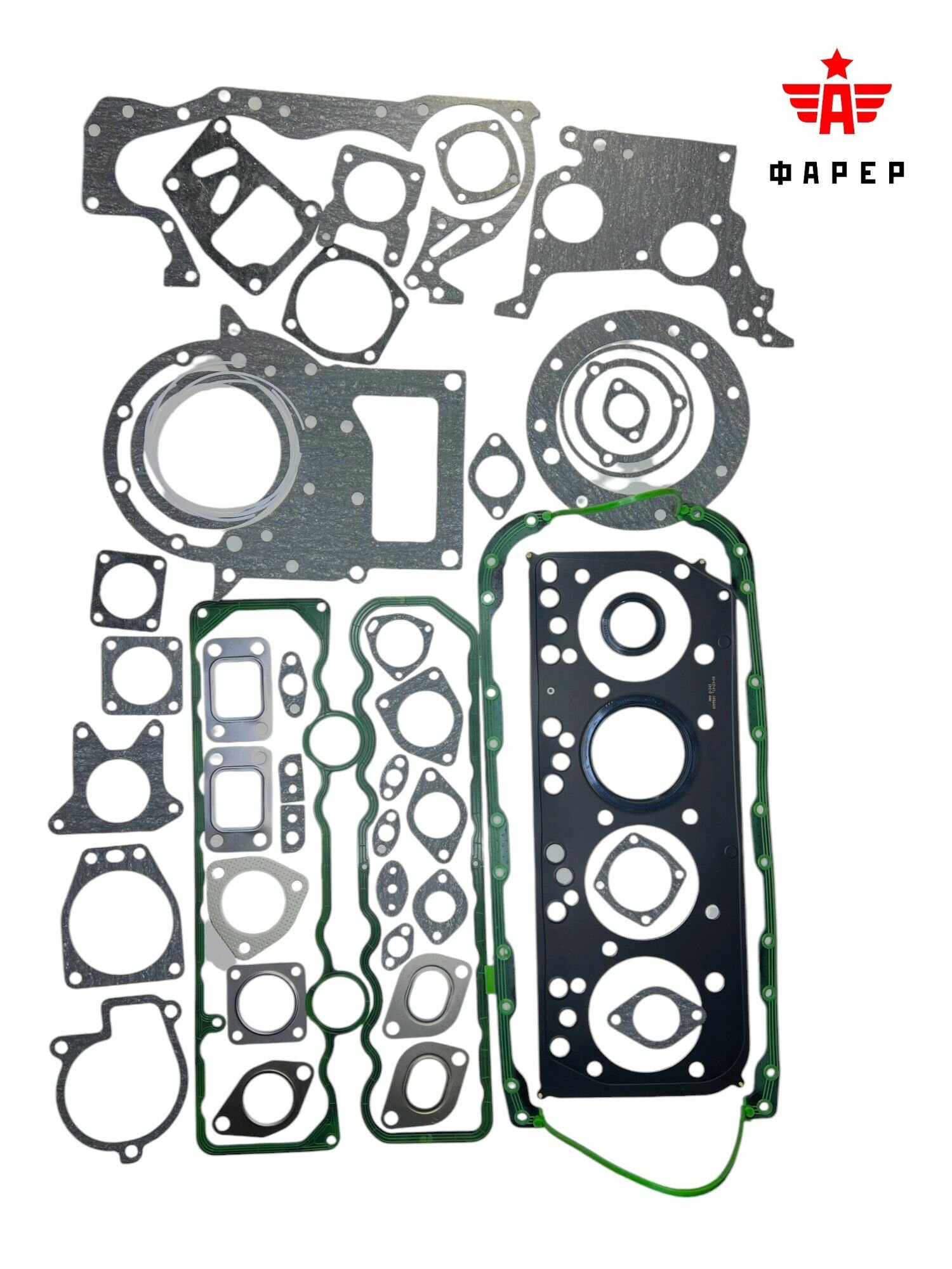 Комплект прокладок двигателя Д-245 ЕВРО-4, с ПГБ, металл, люкс, фарер
