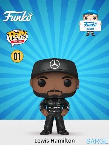 Фигурка Funko POP! Lewis Hamilton Mercedes-AMG F1, винил, 11.5х9х16 см