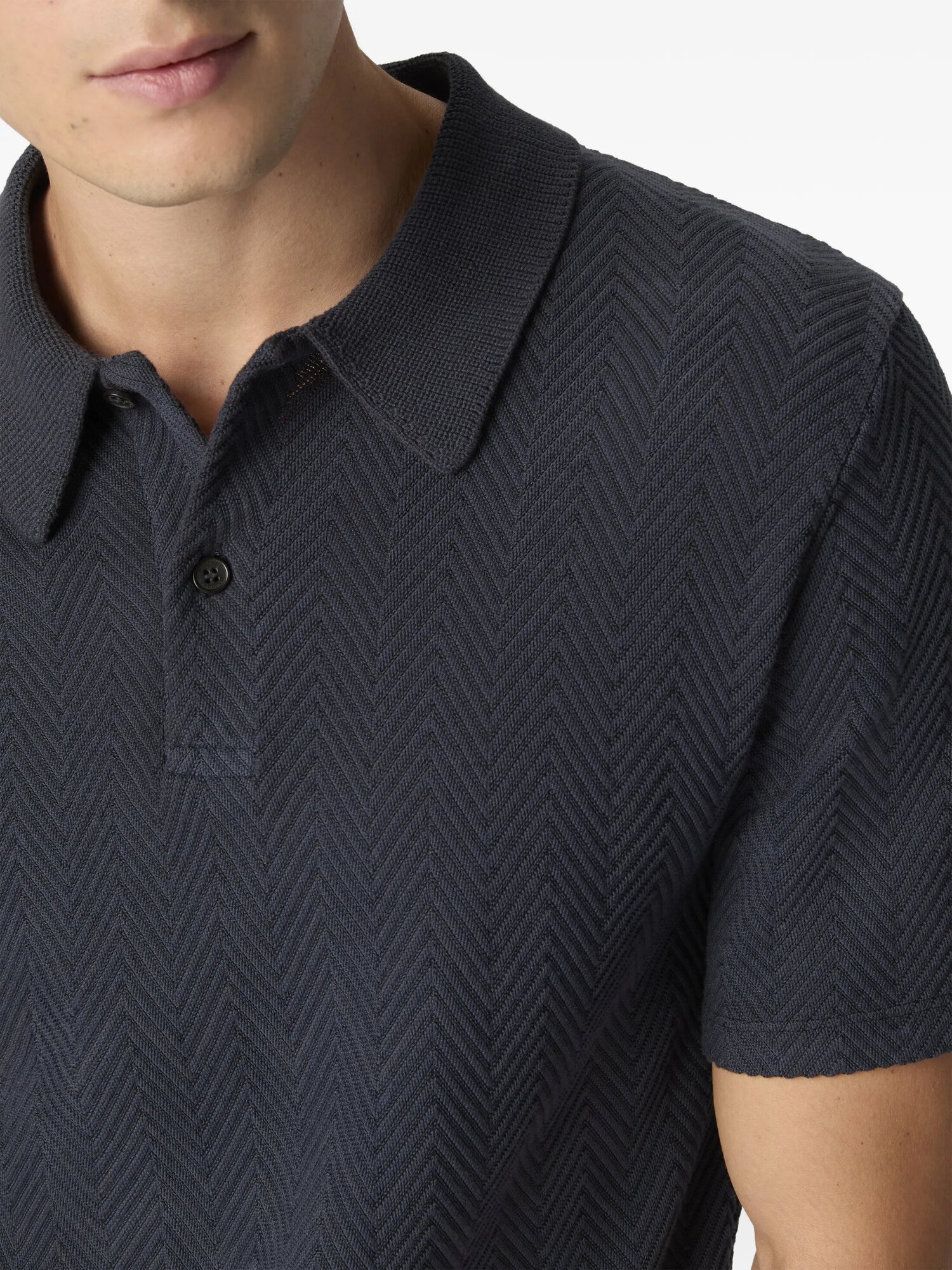Рубашка Missoni Herringbone polo shirt, размер 50, blue — фото 1