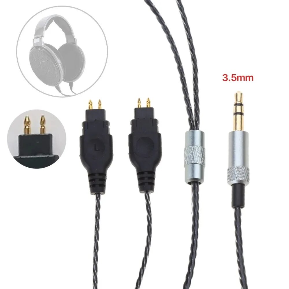 Аудиокабель, 1 м, черный, кабель для обновления наушников HD580, HD650, HD600 — фото 1