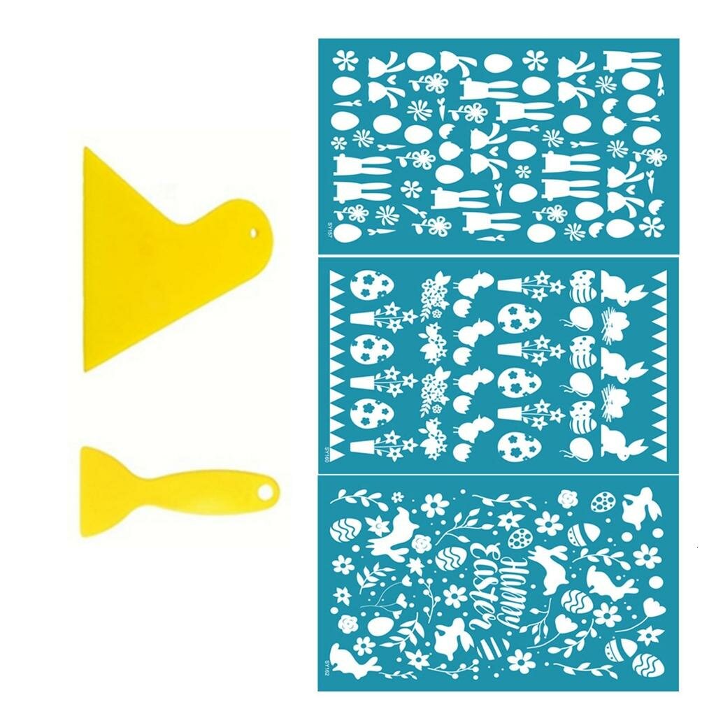 Трафареты шелкографии для глины, 5 шт, пасхальный кролик, Заяц