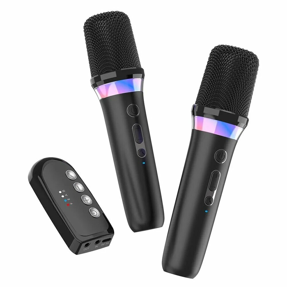 Караоке -Компаньон RGB Красочный Светлый Беспроводной Микрофон Динамический Bluetooth 5.3 -Система 3,5 Мм Aux Усилитель