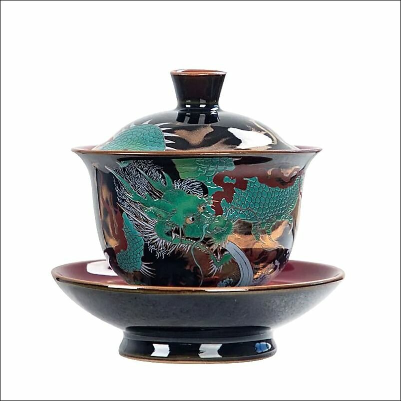 Посуда для чайных церемоний "Зелёный дракон gaiwan", 150 мл, 1 шт гайвань для чая чайная посуда