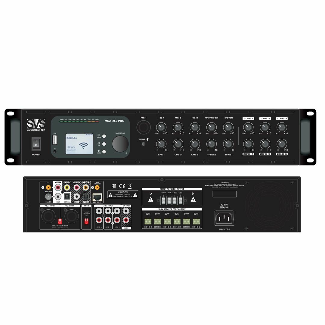 SVS Audiotechnik MSA-250 PRO Микшер-усилитель, мощность: 250 Вт RMS