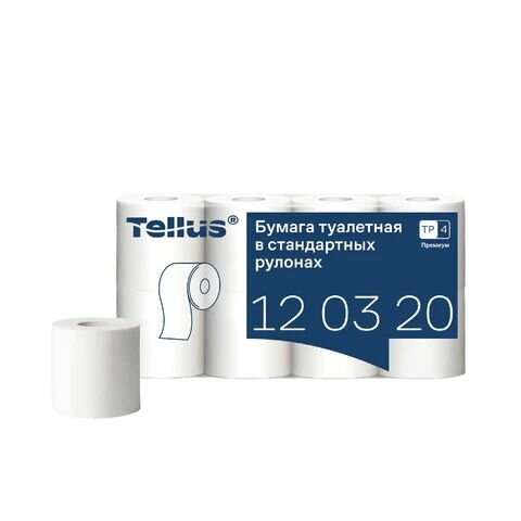 2 шт. Бумага туалетная Tellus/TORK (Система T4) PREMIUM, спайка 8 рулонов по 23 метра, 2-слойная, белая, 120320