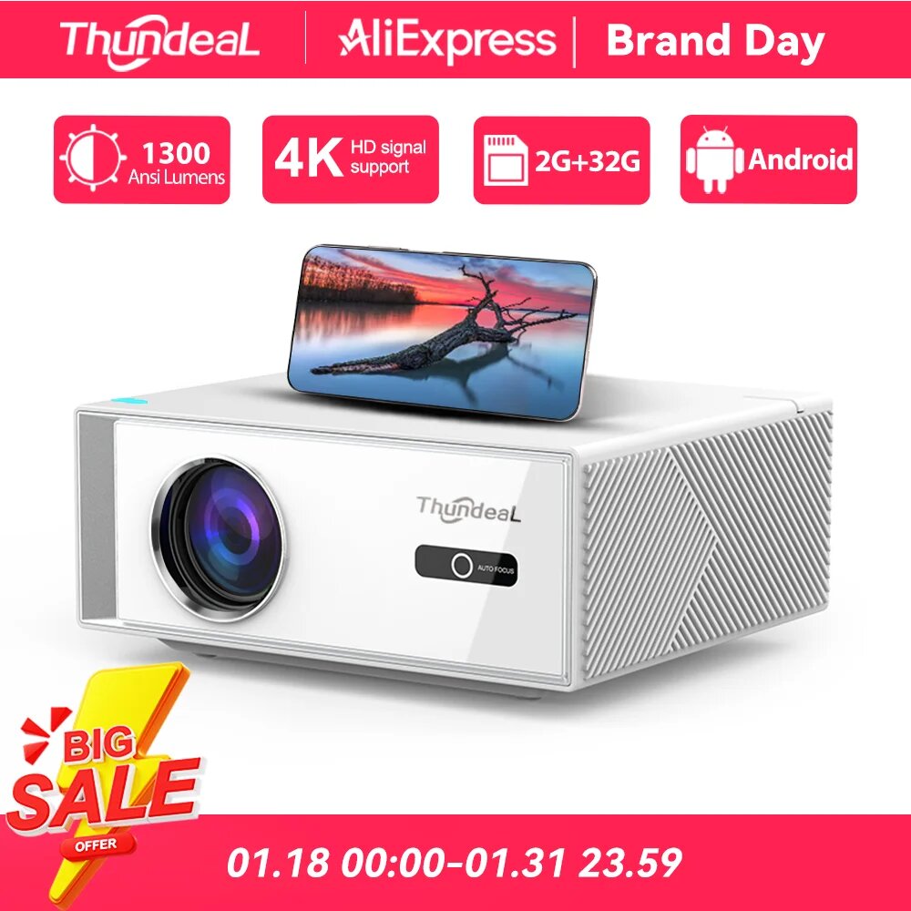 Проектор ThundeaL TD95W 4K Full HD