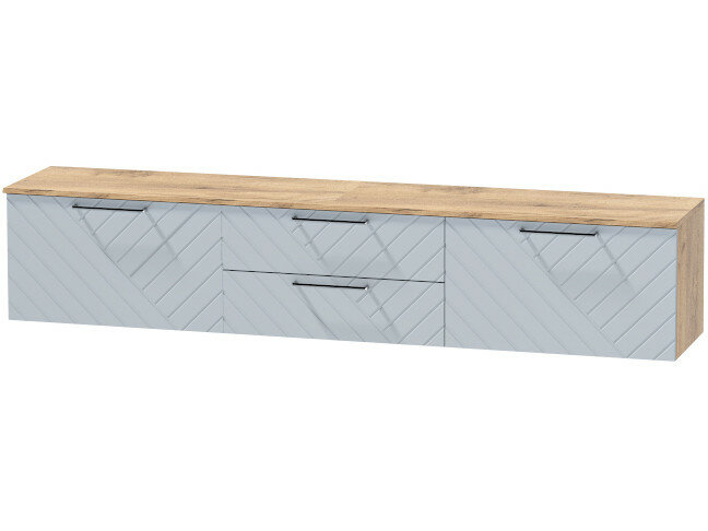 Тумба для ТВ-техники, подвесная конструкция, Крафт золотой/Монблан Р-826