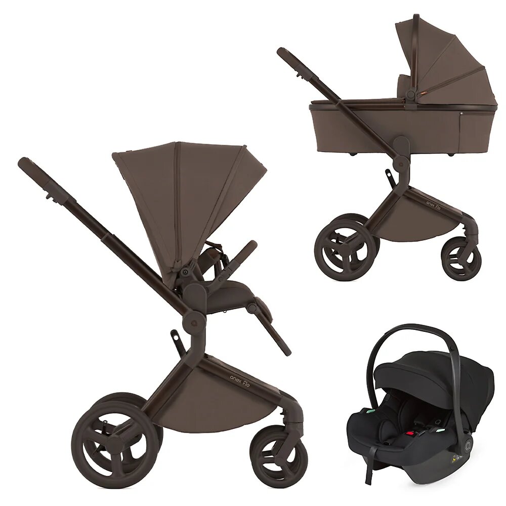Детская коляска 3в1 Anex Flo, цвет Browny (Коричневый)