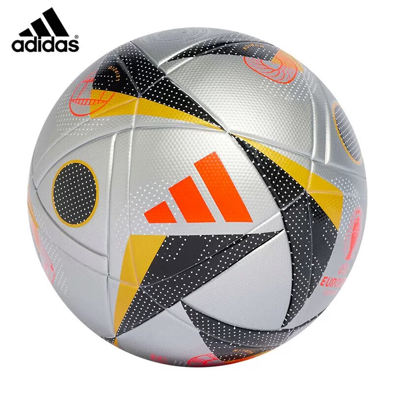 Футбольный мяч Adidas 2024 официальный матч UEFA Euro финал размер 5 металлический серебристый для игр 11-ти игроков