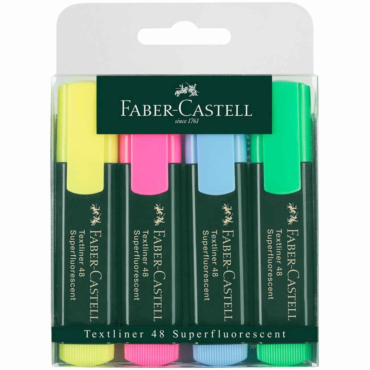 Набор маркеров-текстовыделителей Faber-Castell 1548 (1-5мм, 4 цвета, флуоресц.) 4шт. (154804)