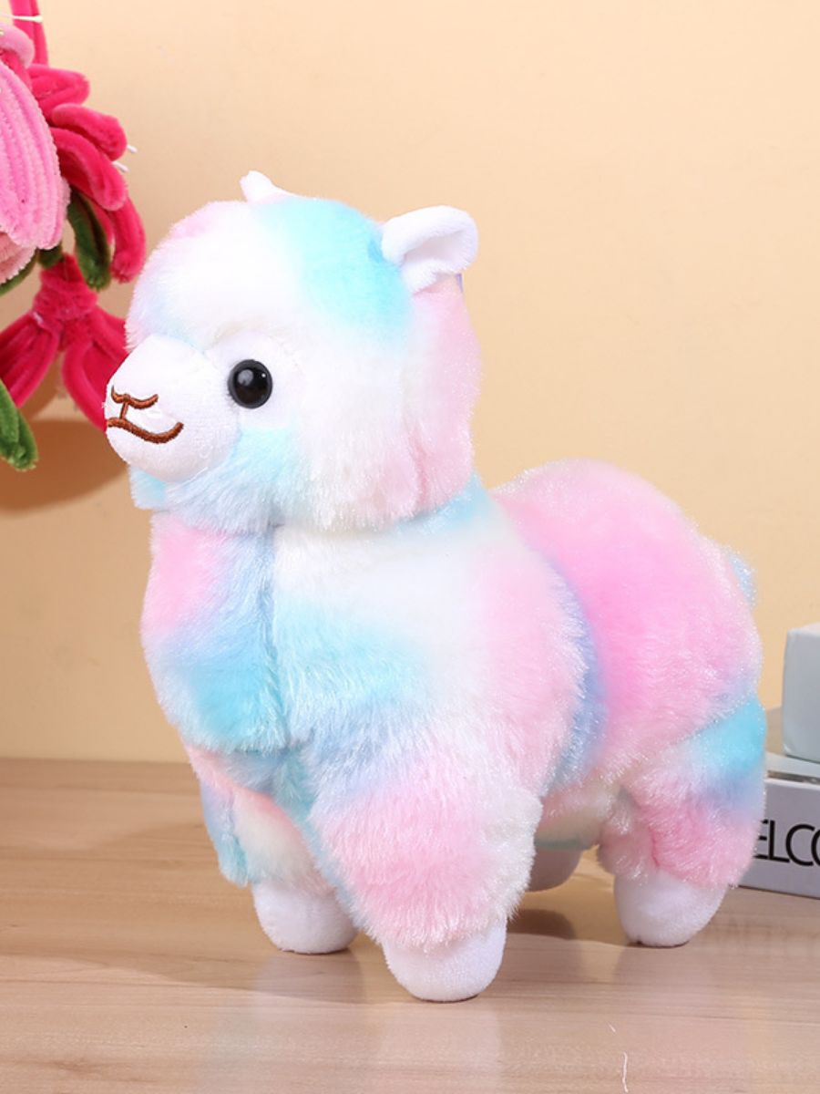 Мягкая игрушка Лама альпака, радужная лама Angel Toys голубой 35