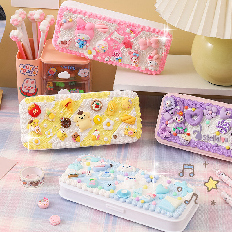 Канцелярская коробка "DIY", кремовая, для пеналов, полный набор, ручная работа, для мальчиков и девочек