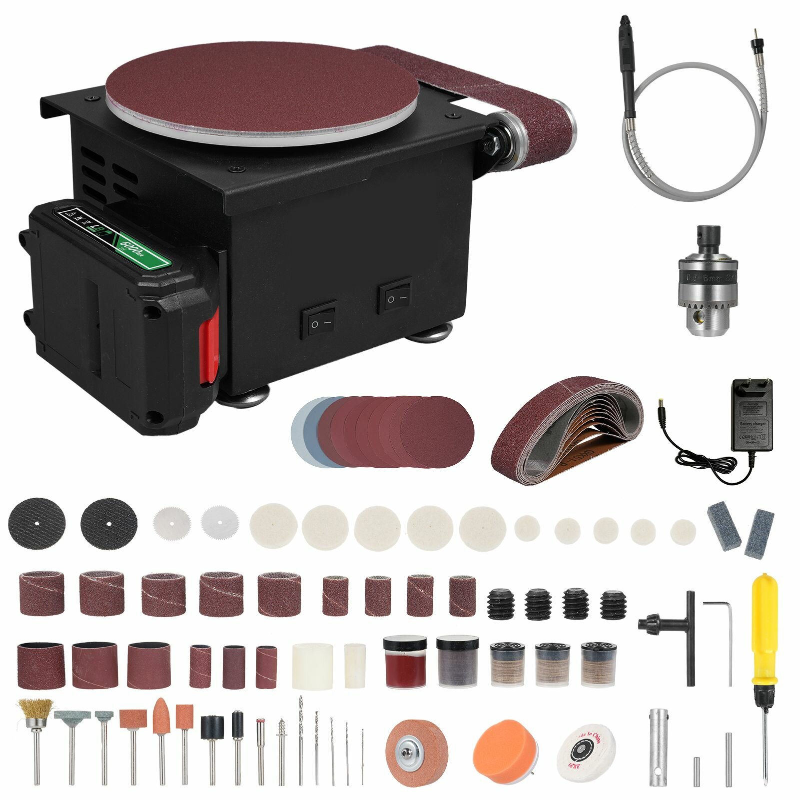 3-в-1 шлифмашина 6000Вт (10 лент+дисков)