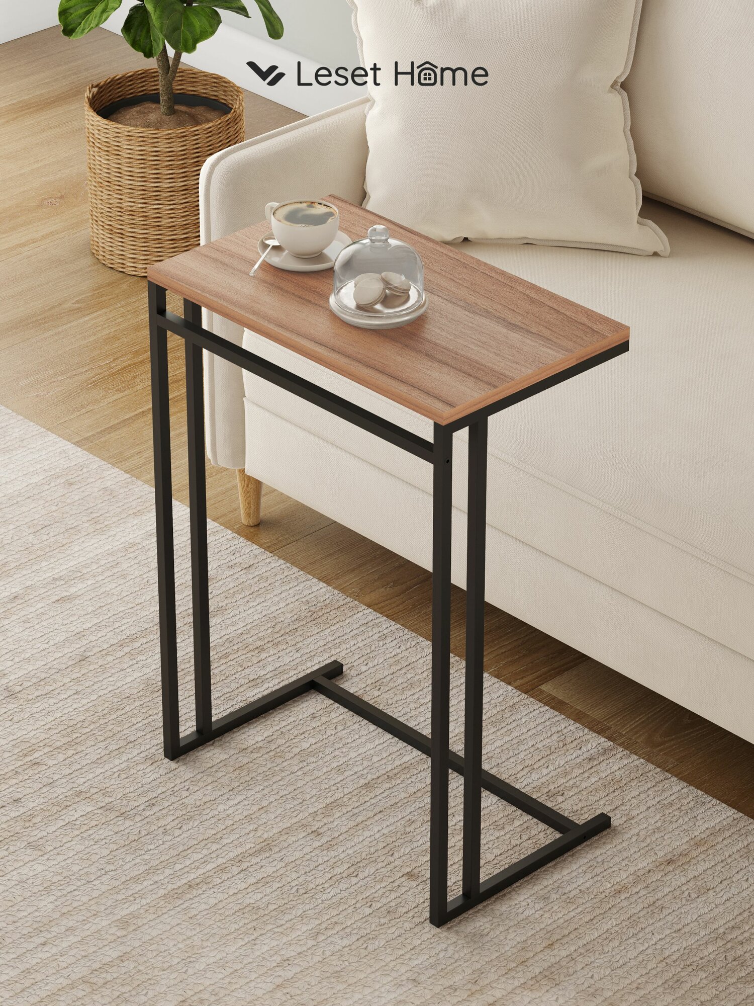 Стол приставной Стилвуд 1, черный/орех лион светлый