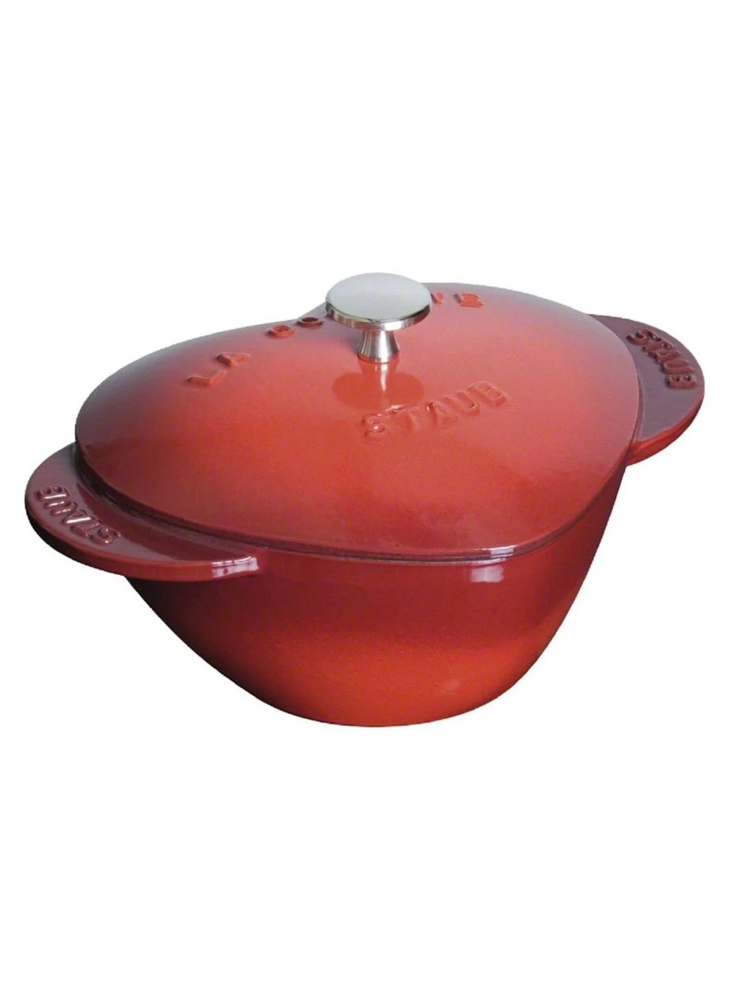 Кокот в форме сердца Staub 20см, вишневый