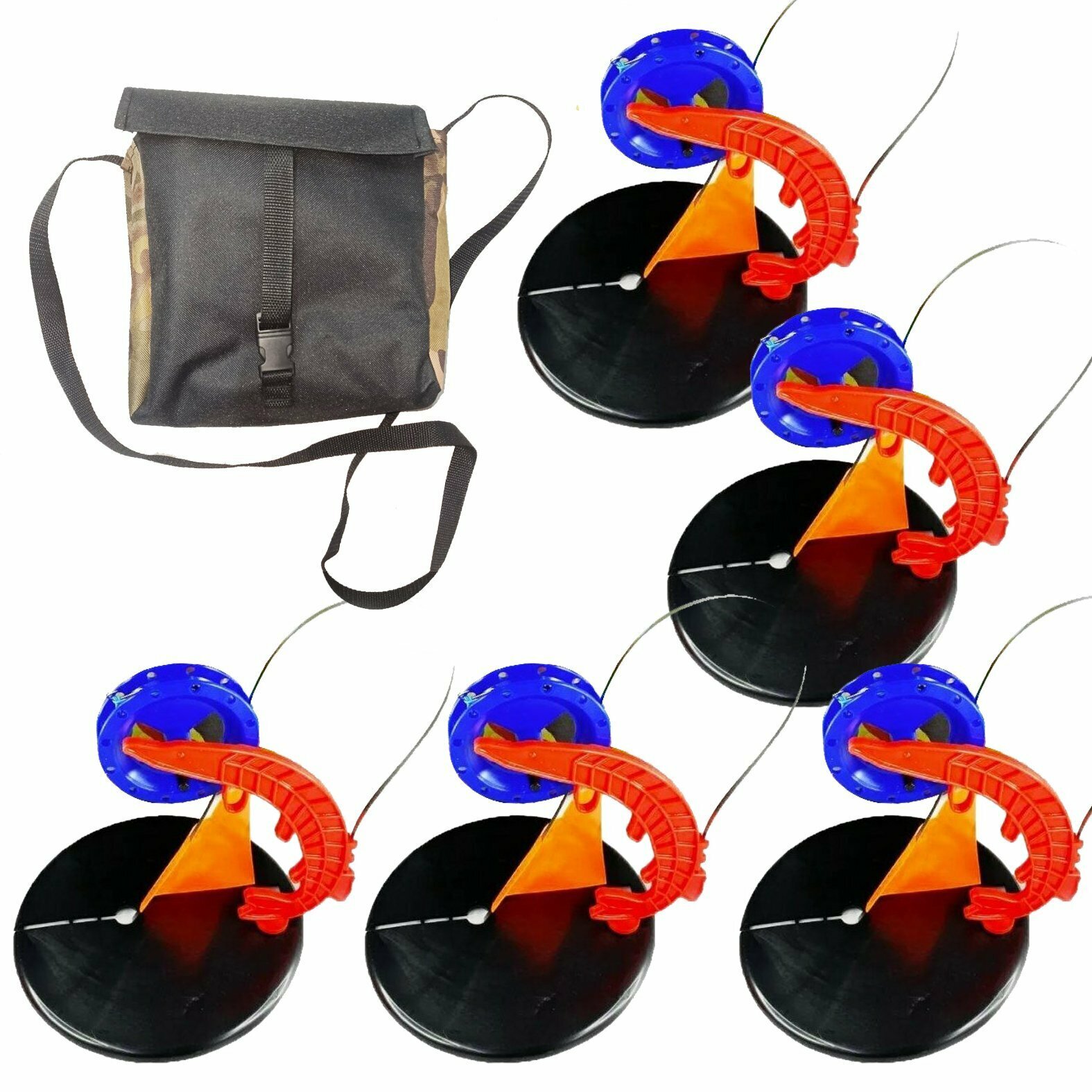 Жерлица "Щука" оснащенная (5шт) в сумке