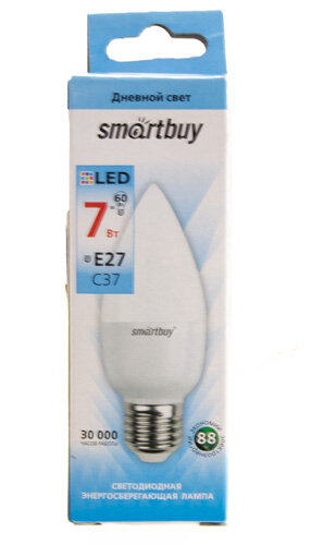 Светодиодная LED лампа Smartbuy SBL-С37-07W-40K-E27 дневной свет.