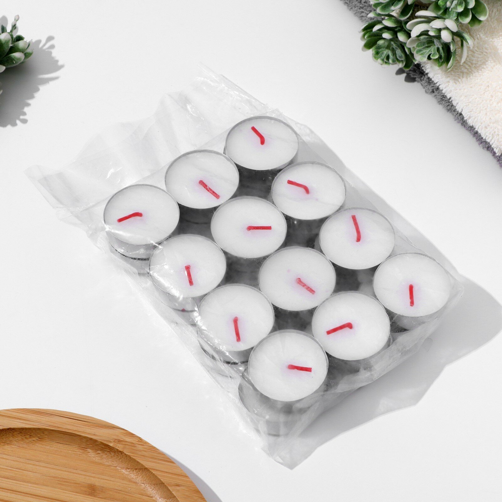 Набор свечей чайных в гильзе, без запаха, 25 шт