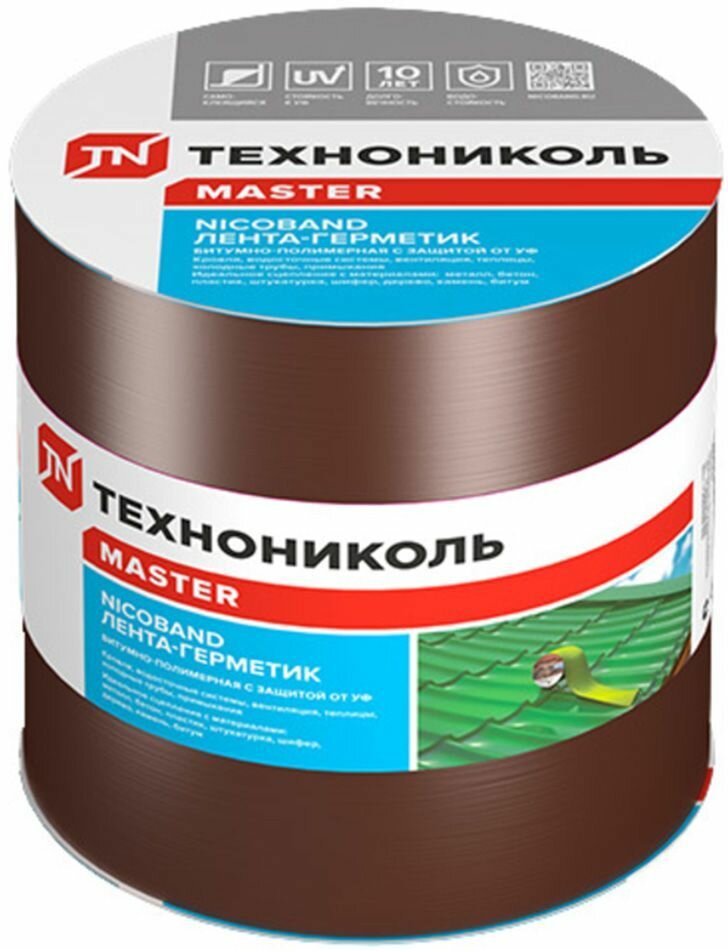 Технониколь Никобенд гидроизоляционная лента 15см х 10м коричневый / NICOBAND гидроизоляционная лента-герметик 15см х 10м коричневая