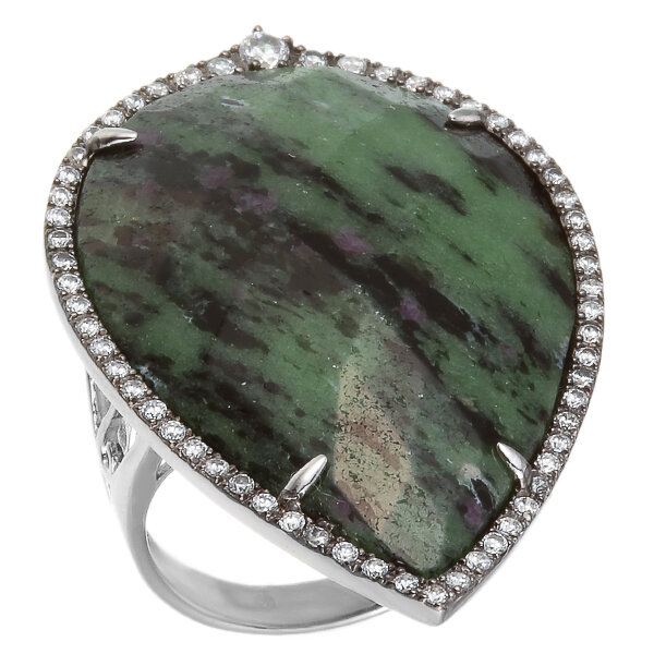 Кольцо, серебро, 925 проба, циозит