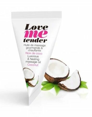 Съедобное согревающее массажное масло Love Me Tender Cocos, 10 мл