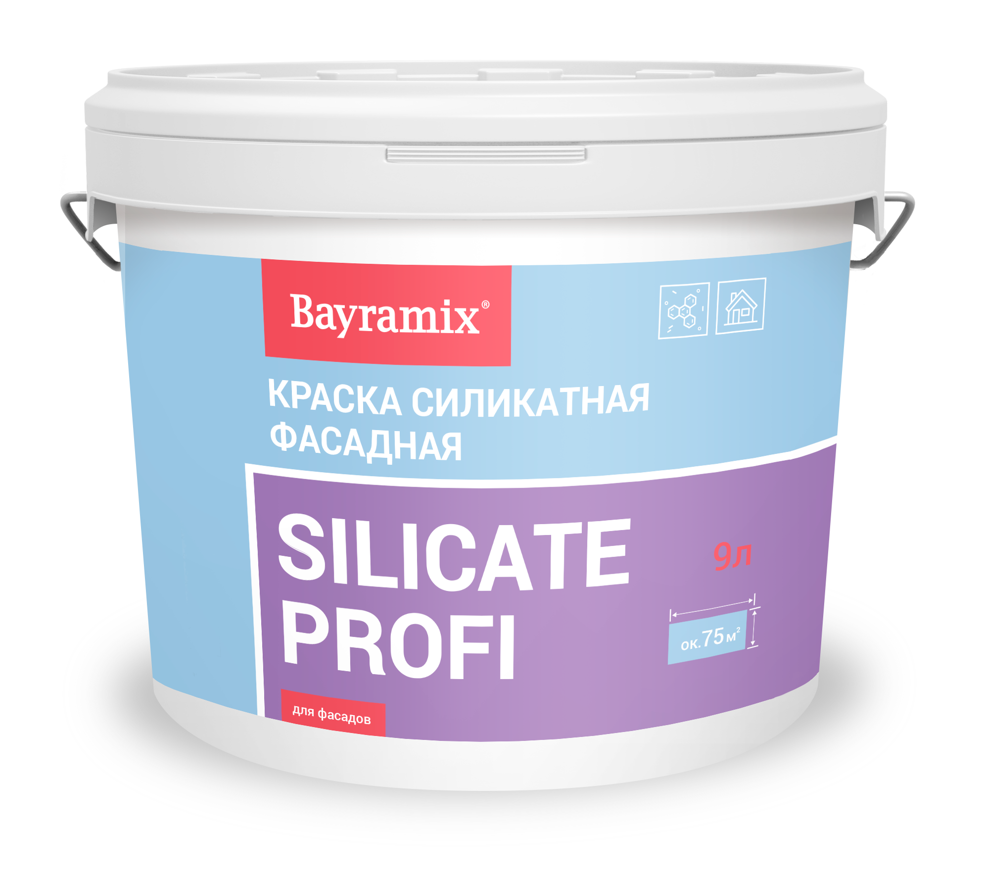 Краска Фасадная Bayramix Silicate Extra 9л 526, Силикатно-Силиконовая, Матовая для Минеральных Поверхностей / Байрамикс Силикат Экстра.