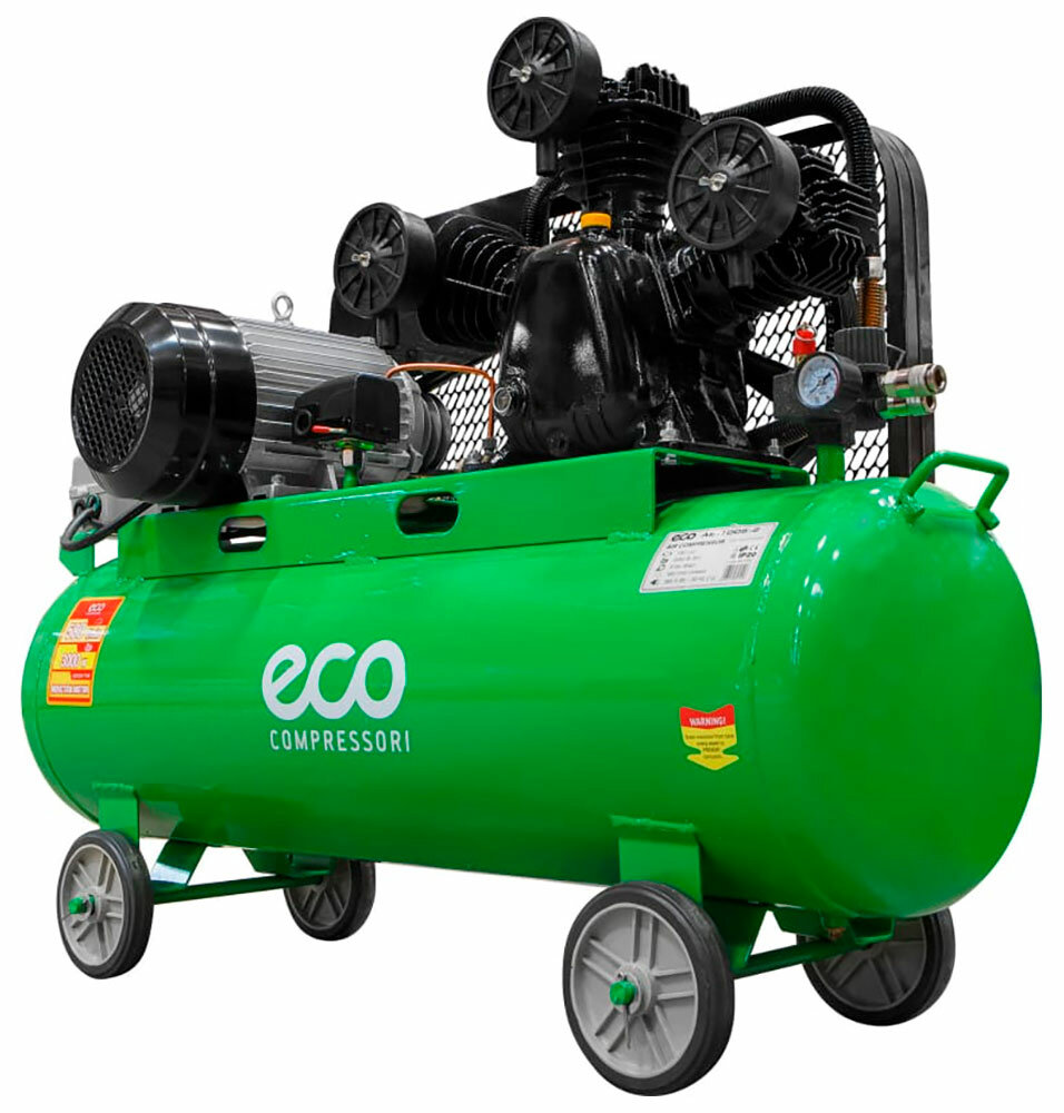 Компрессор Eco AE-1005-2, 580 л/мин, 8 атм, ременной масляный ресивер, 100 л, 380 В, 3.00 кВт