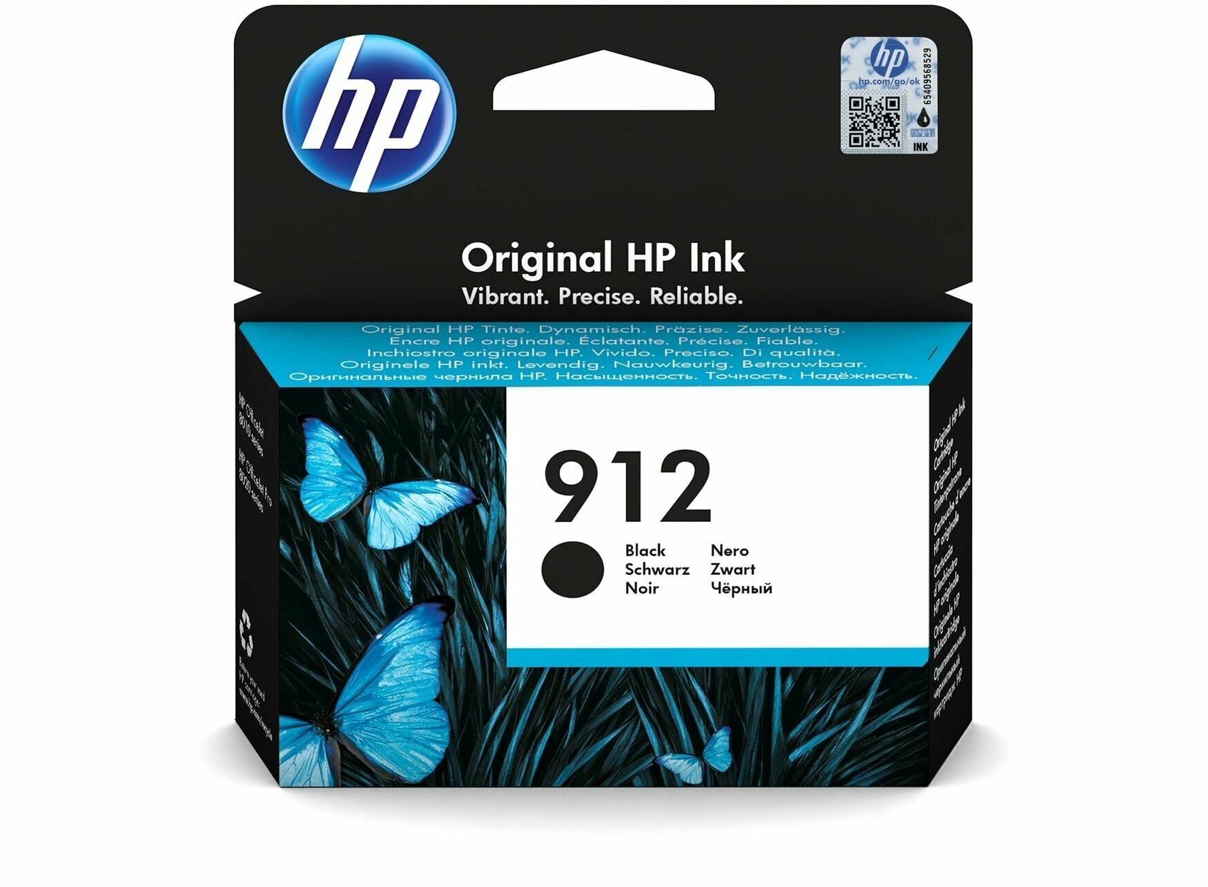 Картридж для струйного принтера HP 912 Black 3YL80AE, официальная гарантия