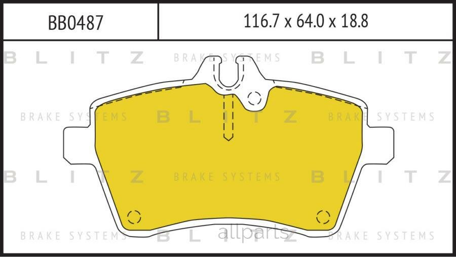 BLITZ BB0487 Колодки тормозные дисковые передние